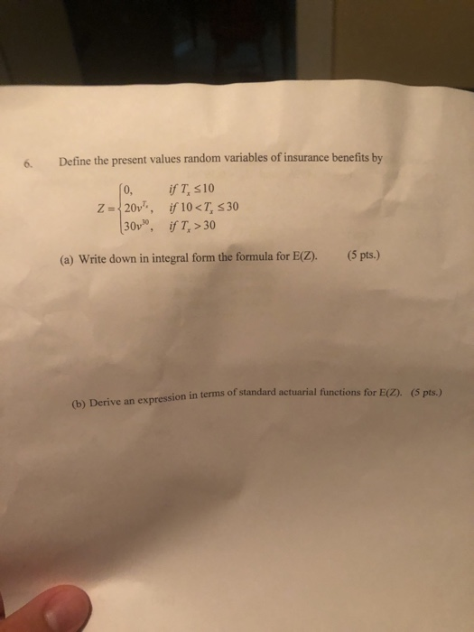 Solved Show your work 1. Let T, be the future lifetime | Chegg.com