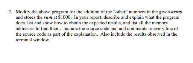 Modify the above program for the addition of the | Chegg.com