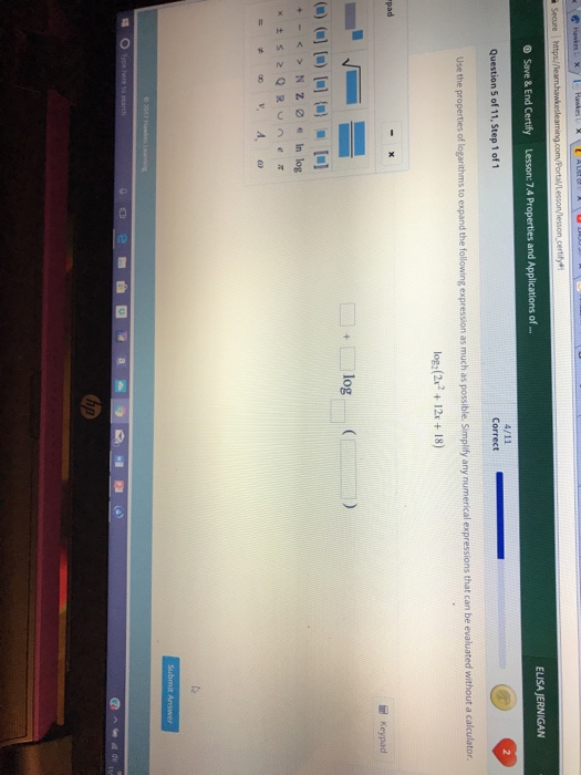 Solved ELISA JERNIGAN O Save & End Certify Lesson: 7.4 | Chegg.com