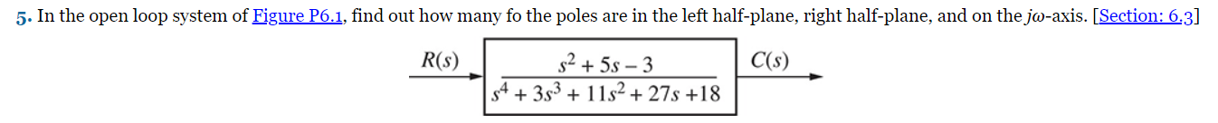 Solved 5. In the open loop system of Figure P6.1, find out | Chegg.com
