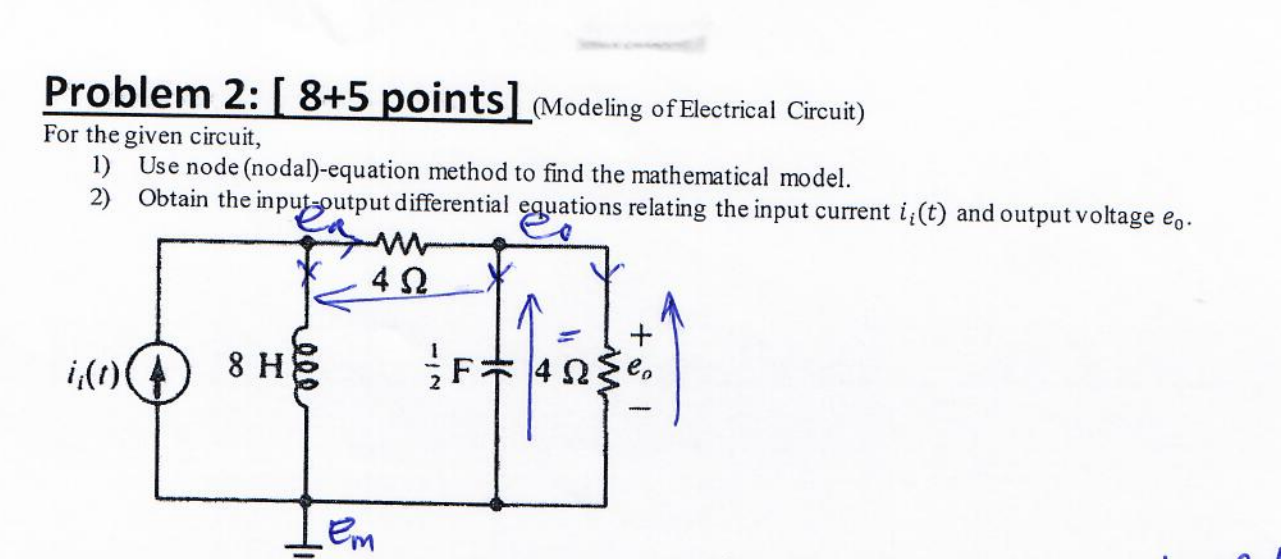 Solved Problem 2: [ 8+5 points] (Modeling of Electrical | Chegg.com
