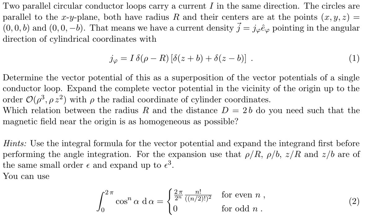 Solved Two parallel circular conductor loops carry a current | Chegg.com