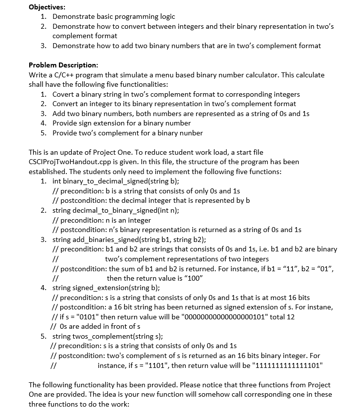 Objectives: 1. Demonstrate basic programming logic 2. | Chegg.com