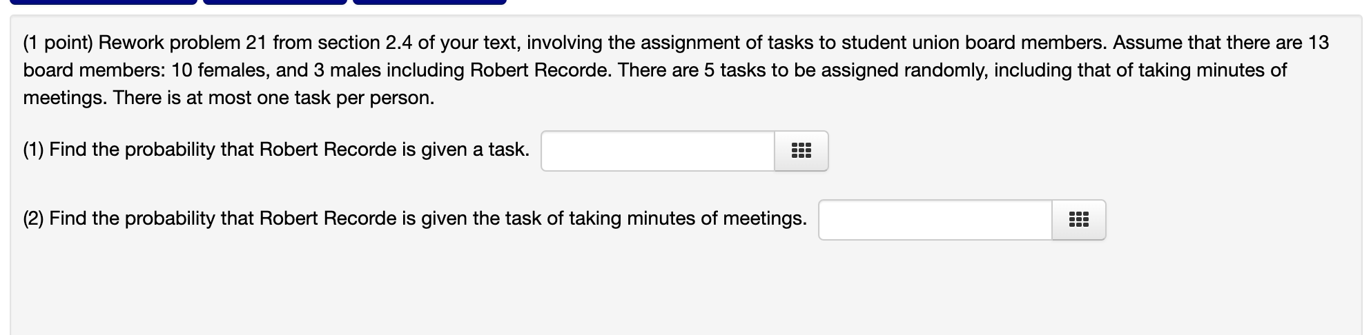 Solved (1 point) Rework problem 21 from section 2.4 of your | Chegg.com