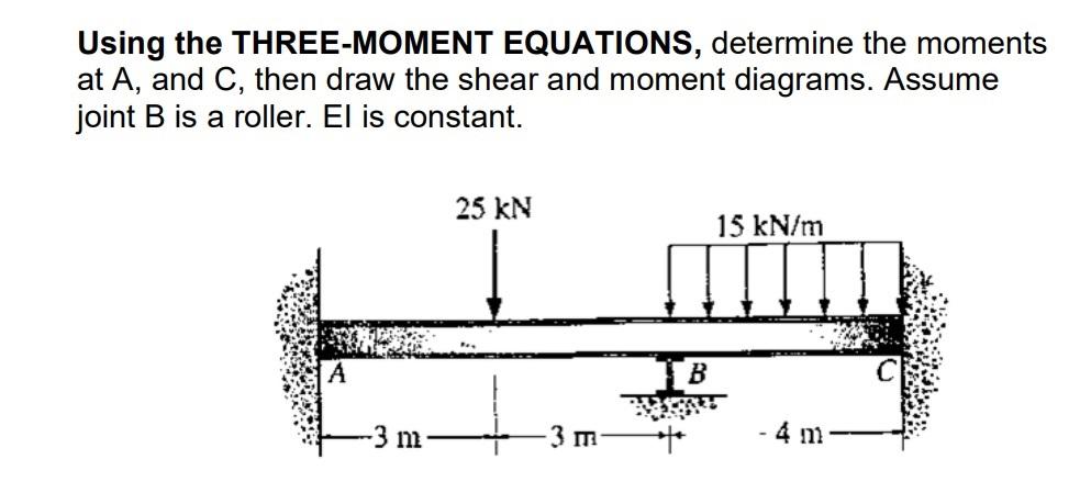 Solved Using the THREE-MOMENT EQUATIONS, determine the | Chegg.com