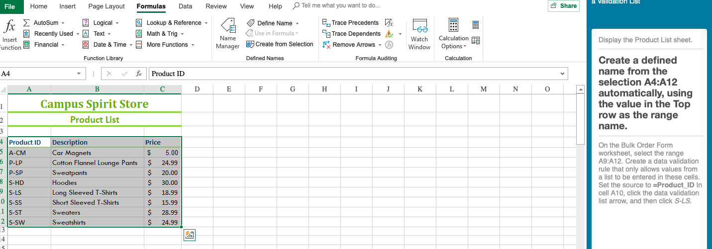 Solved validation LIST File Home Insert Page Layout Formulas | Chegg.com