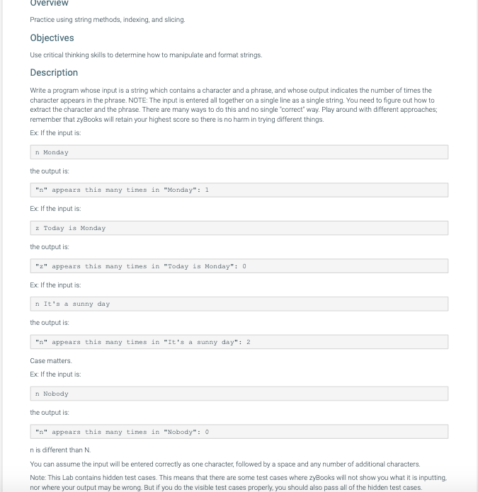 Solved Overview Practice using string methods, indexing, and | Chegg.com