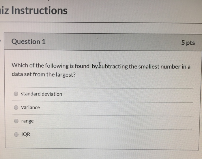 Solved iz Instructions Question 1 5 pts Which of the | Chegg.com