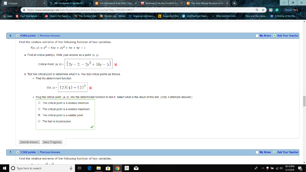 Solved 閃Mathway Calculus problem ol X e 6 thom ework Help | Chegg.com