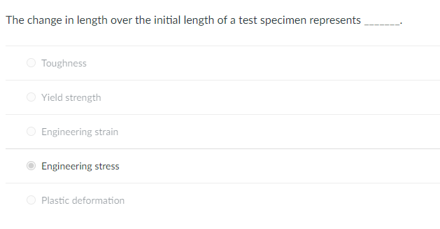 Solved The change in length over the initial length of a | Chegg.com