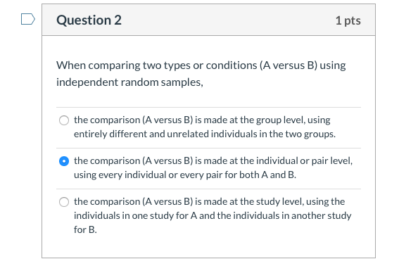 Solved Question 2 1 pts When comparing two types or | Chegg.com