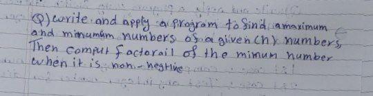 Solved Q) write and apply a program to Sind a maximum and | Chegg.com