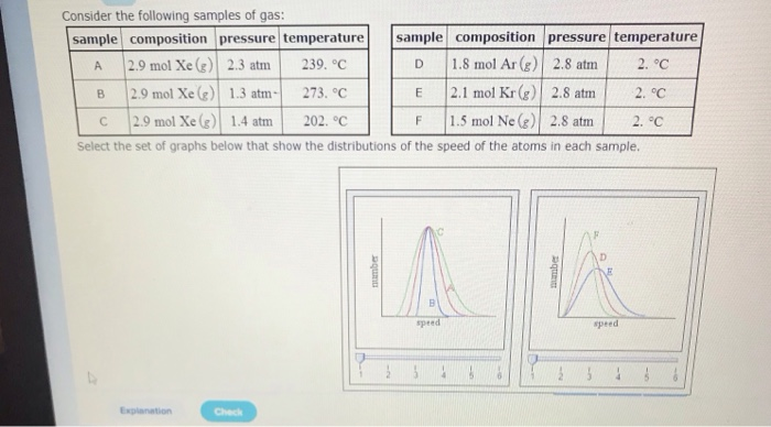 Solved Consider the following samples of gas: sample | Chegg.com