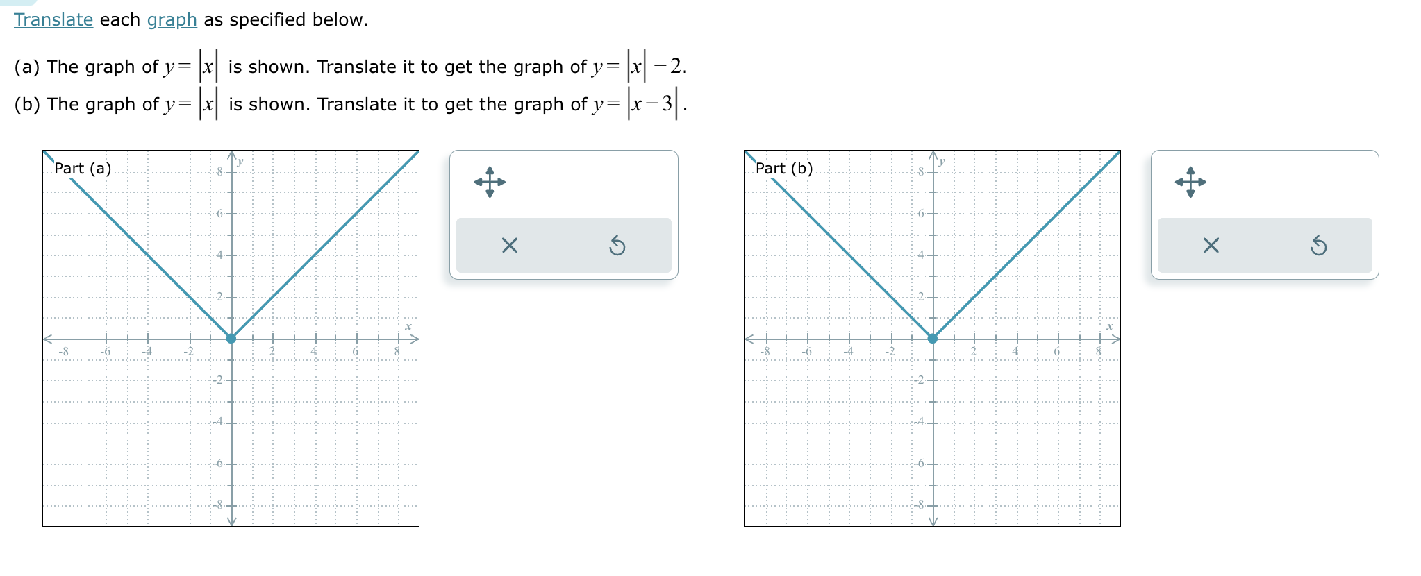 Solved Translate each graph as specified below.(a) ﻿The | Chegg.com