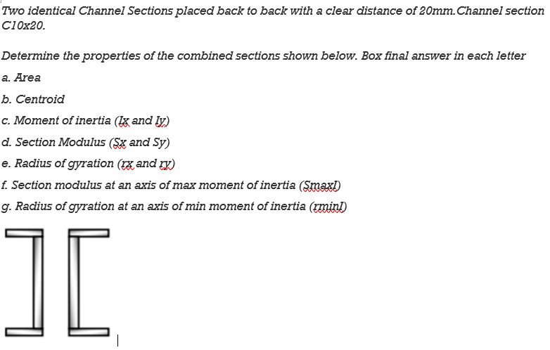 Solved Two identical Channel Sections placed back to back | Chegg.com
