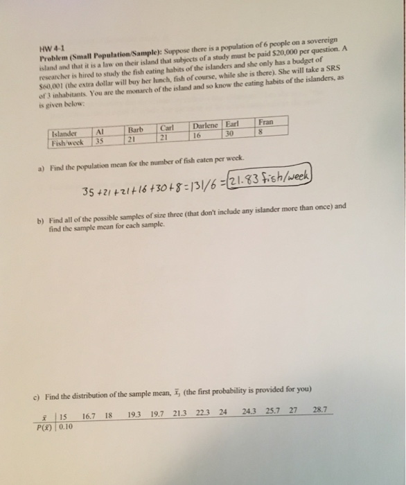 Solved HW 4-1 Problem (Small Population/Sample): Suppose | Chegg.com