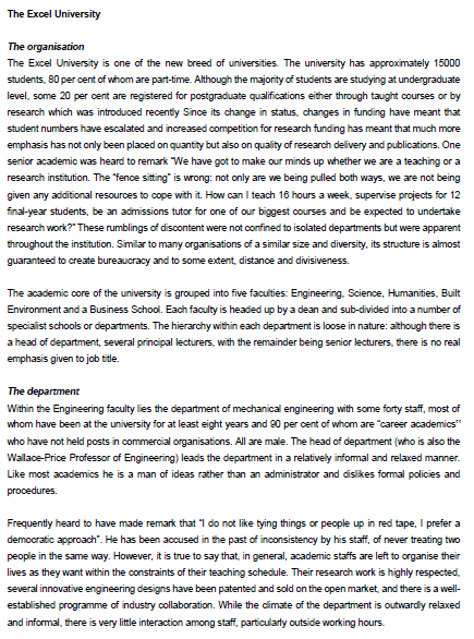 Solved The Excel University The organisation The Excel | Chegg.com