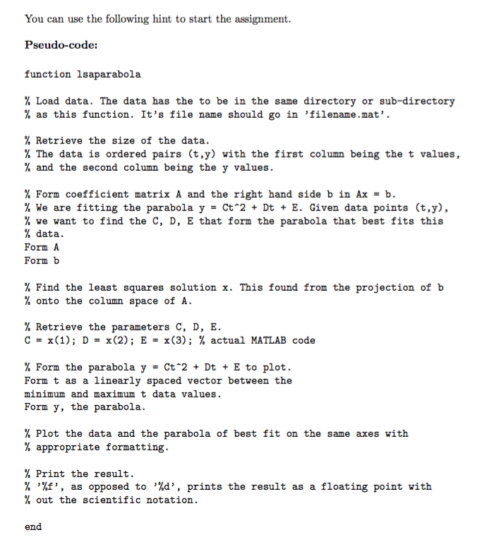 Solved Submit your m-file, diary showing a successful run, | Chegg.com