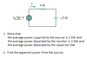 Solved 1. Show that the average power supplied by the source | Chegg.com