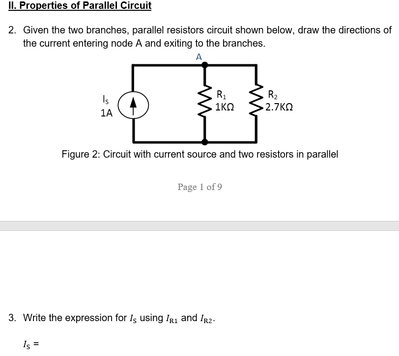 Solved 2. Given the two branches, parallel resistors circuit | Chegg.com