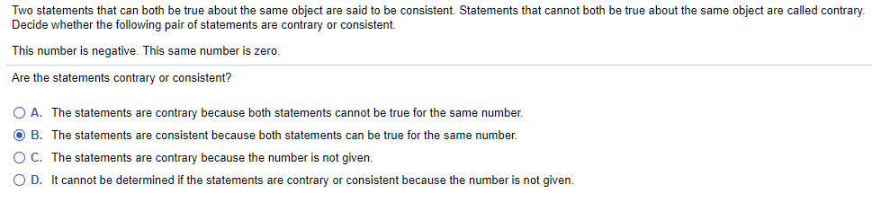Solved Two statements that can both be true about the same | Chegg.com