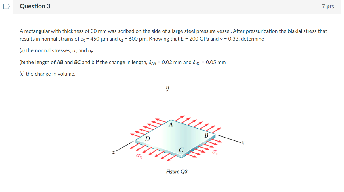 Solved Question 3 7 pts A rectangular with thickness of 30 | Chegg.com