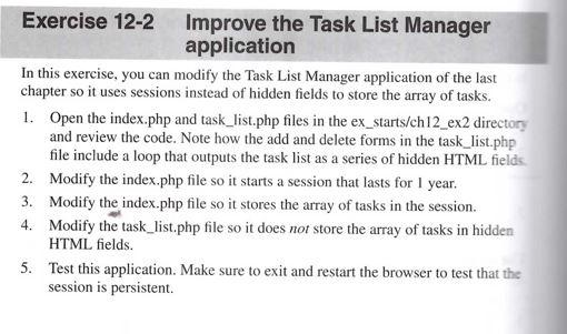Solved In this exercise, you can modify the Task List | Chegg.com