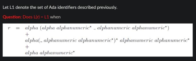 Solved Ada Identifiers Questions 1-5 assume the following | Chegg.com