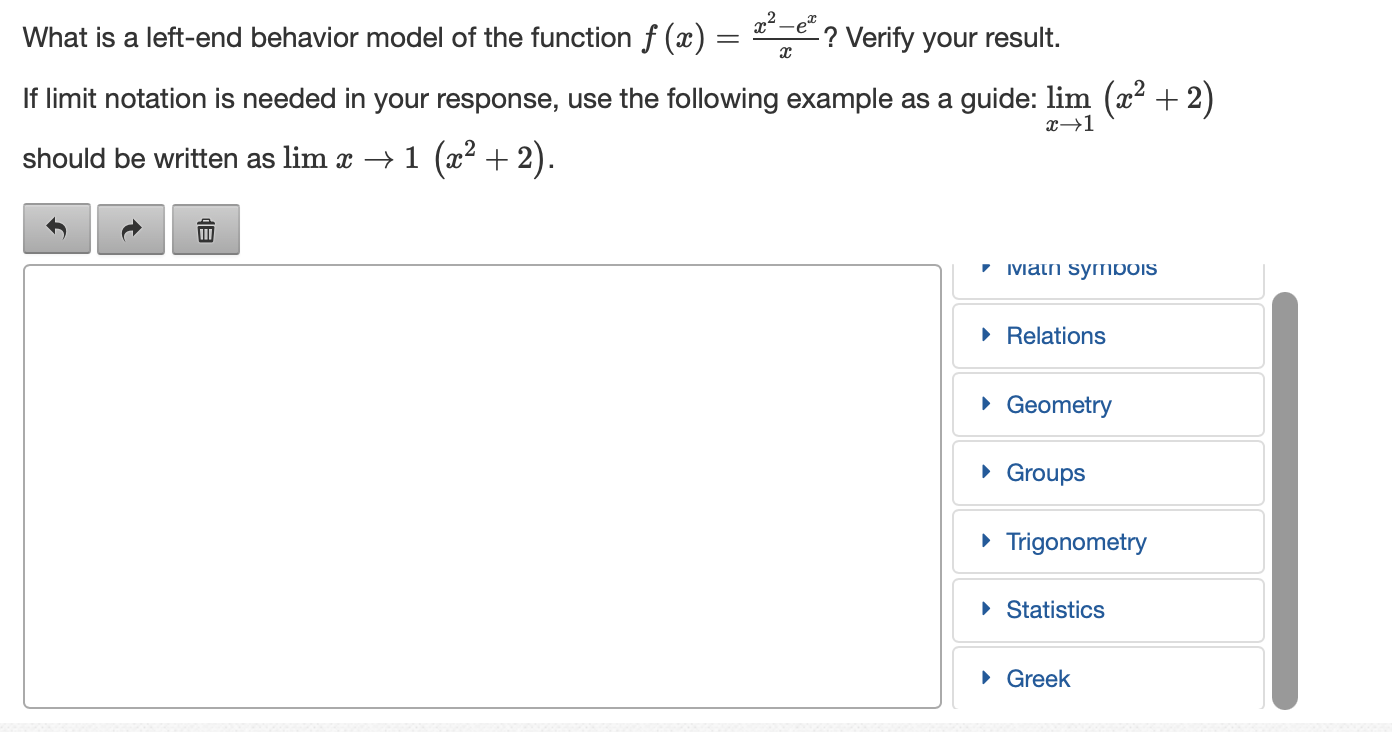 Solved What is a left-end behavior model of the function f | Chegg.com