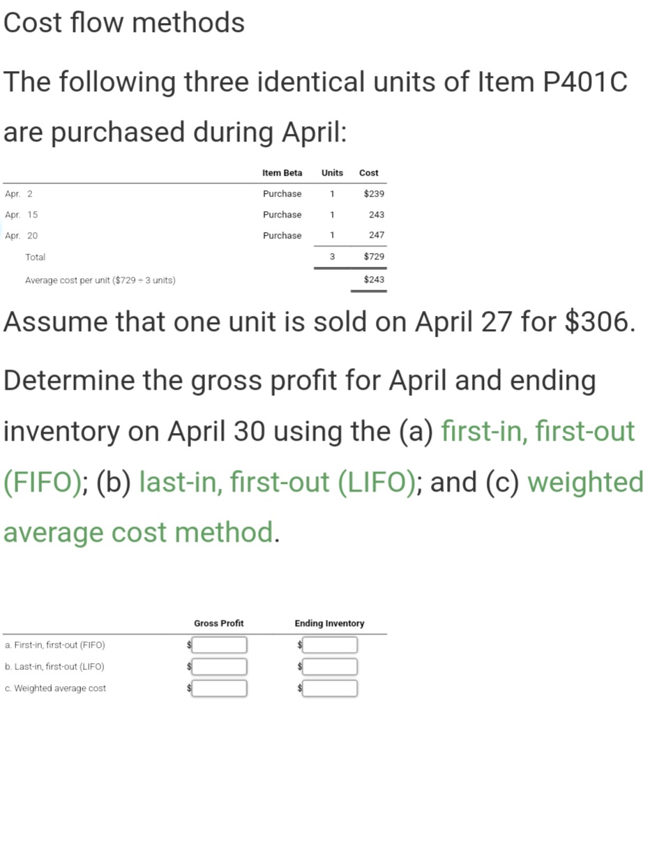 Solved Cost flow methods The following three identical units | Chegg.com