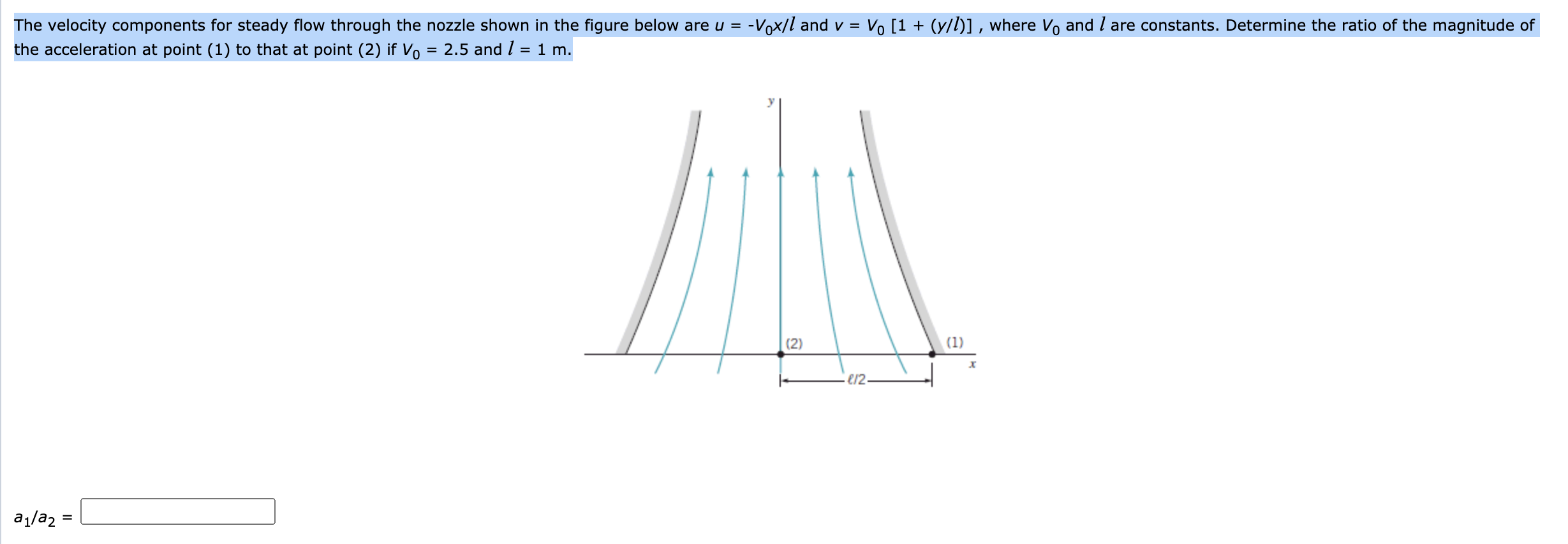 Solved The velocity components for steady flow through the | Chegg.com