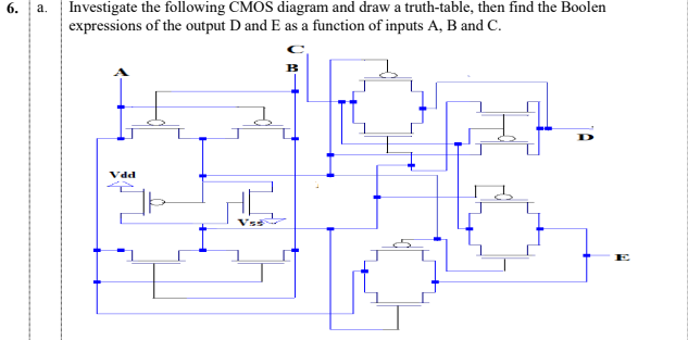Solved a. Investigate the following CMOS diagram and draw a | Chegg.com