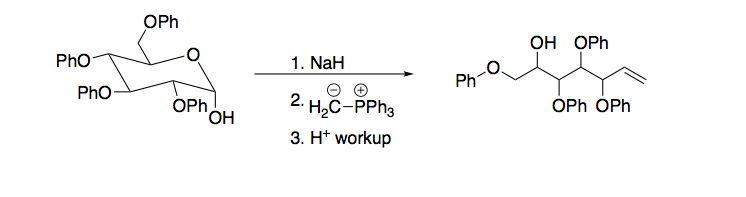 Solved OPh OH OPh PhO 1. NaH 2.H2C-PPh3 3. H+ workup Ph PhO | Chegg.com