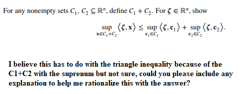 Solved For any nonempty sets C1,C2⊆Rn, define C1+C2. For | Chegg.com