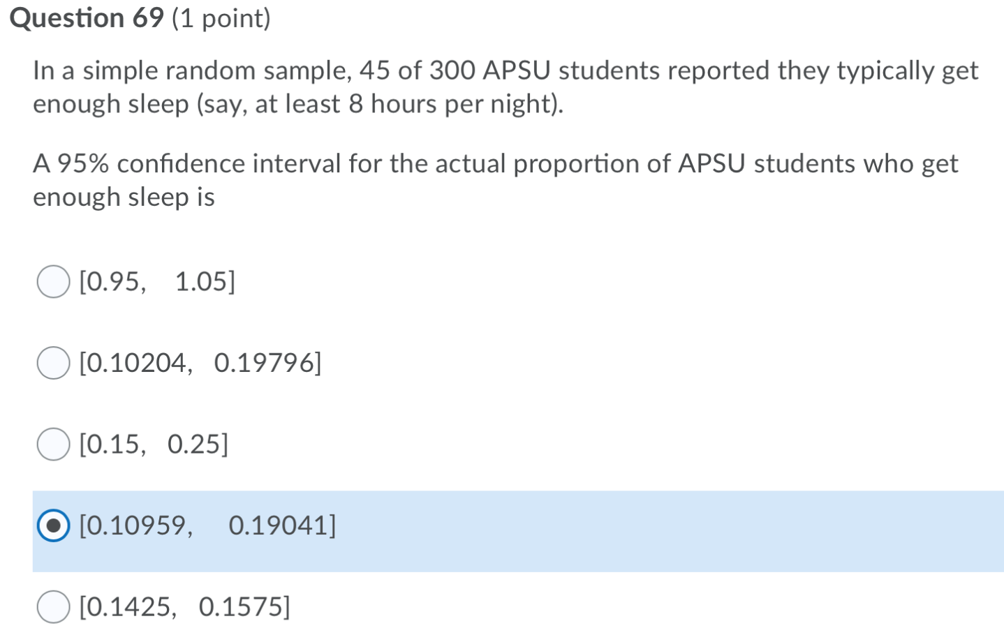 solved-question-69-1-point-in-a-simple-random-sample-45-chegg