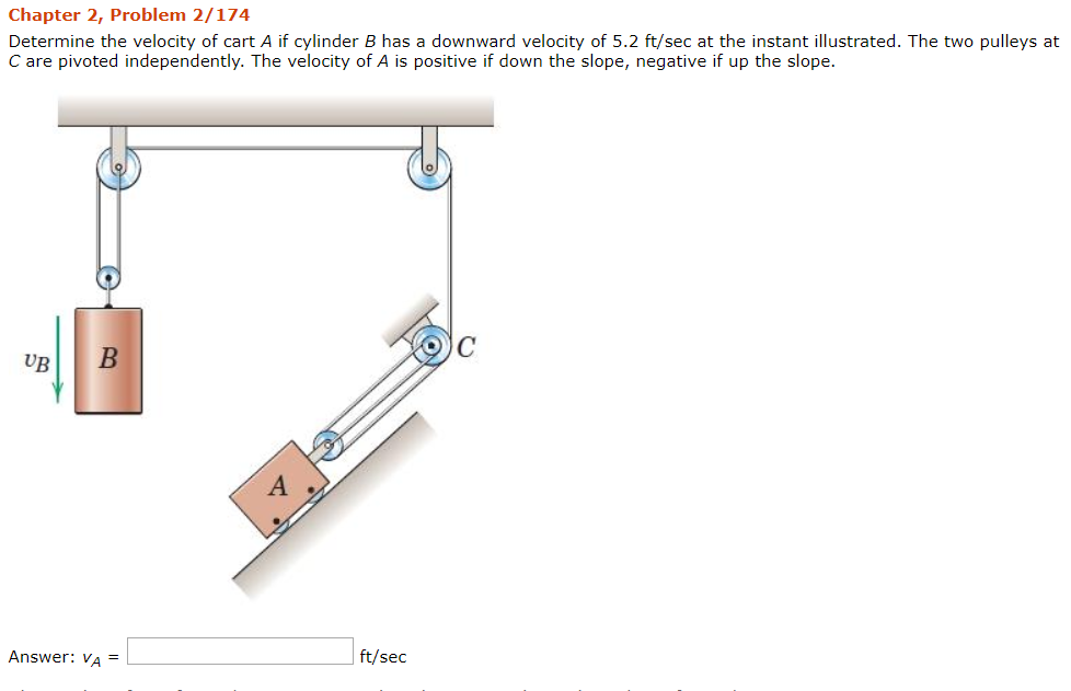 Solved Chapter 2, Problem 2/174 Determine the velocity of | Chegg.com