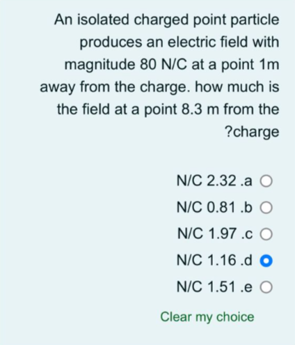 Solved An isolated charged point particle produces an | Chegg.com