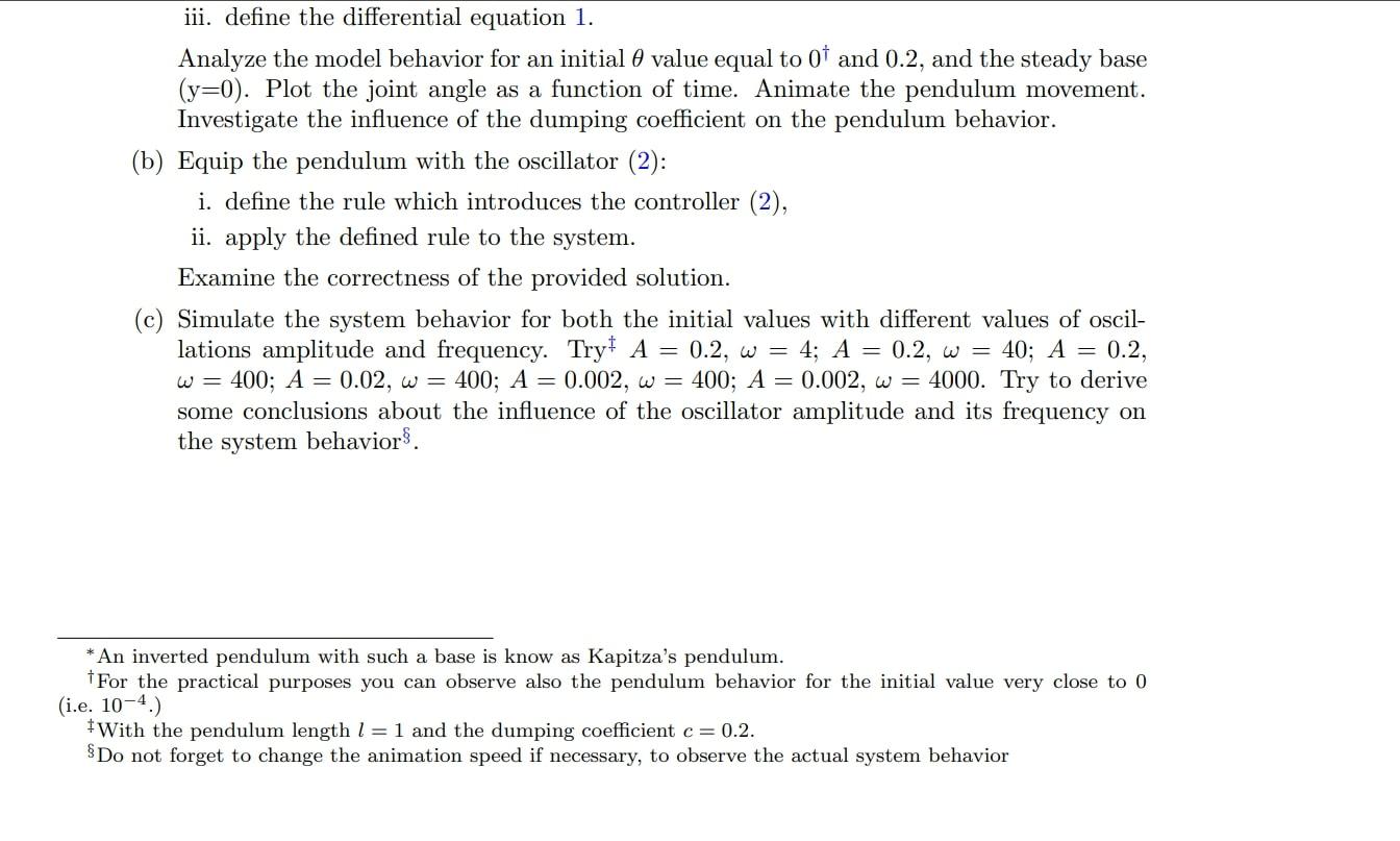 1. Controlling the Inverted Pendulum With Moving | Chegg.com