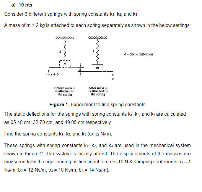 Solved a) 10 pts Consider 3 different springs with spring | Chegg.com