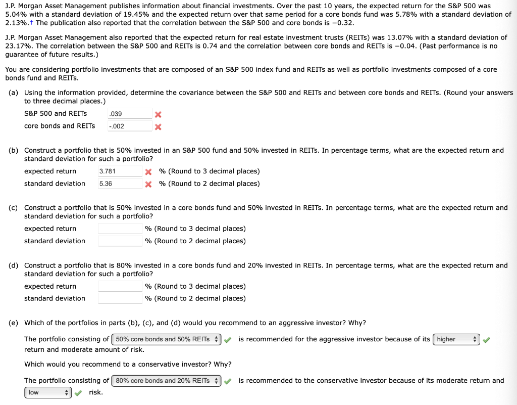 Solved J P Morgan Asset Management Publishes Information Chegg