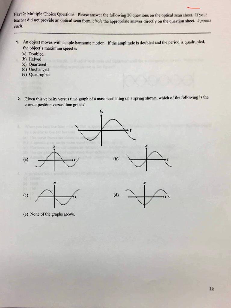 Solved Part 2: Multiple Choice Questions. Please answer the | Chegg.com