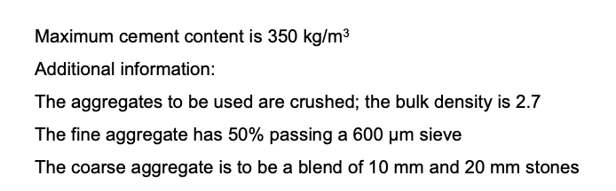 Solved The following requirements are specified for | Chegg.com