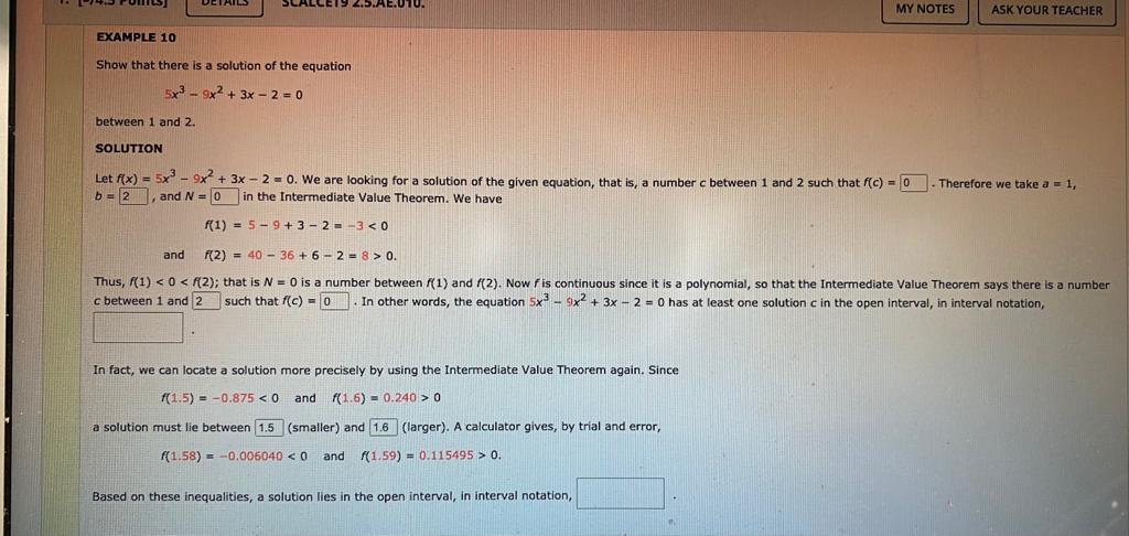 Solved MY NOTES ASK YOUR TEACHER EXAMPLE 10 Show that there | Chegg.com