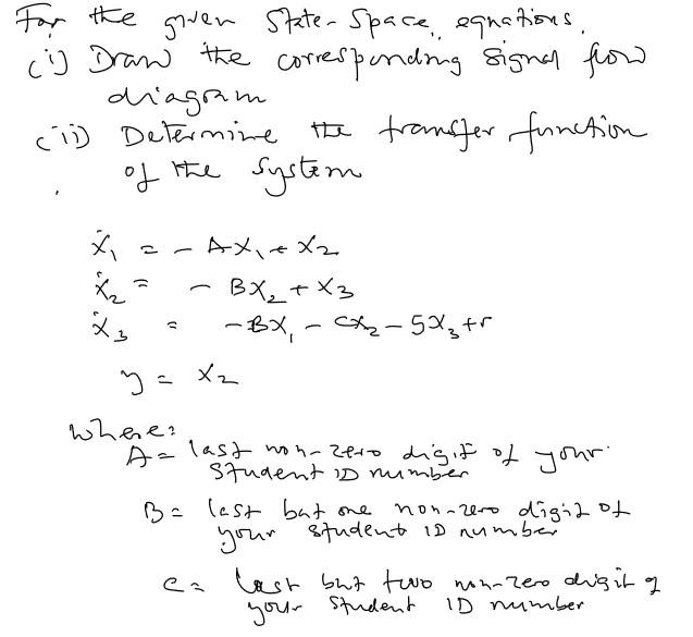 Solved For the given State-space equations. cij Draw the | Chegg.com