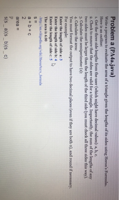 Solved Problem a (PA4a.java) Write a program to evaluate the | Chegg.com