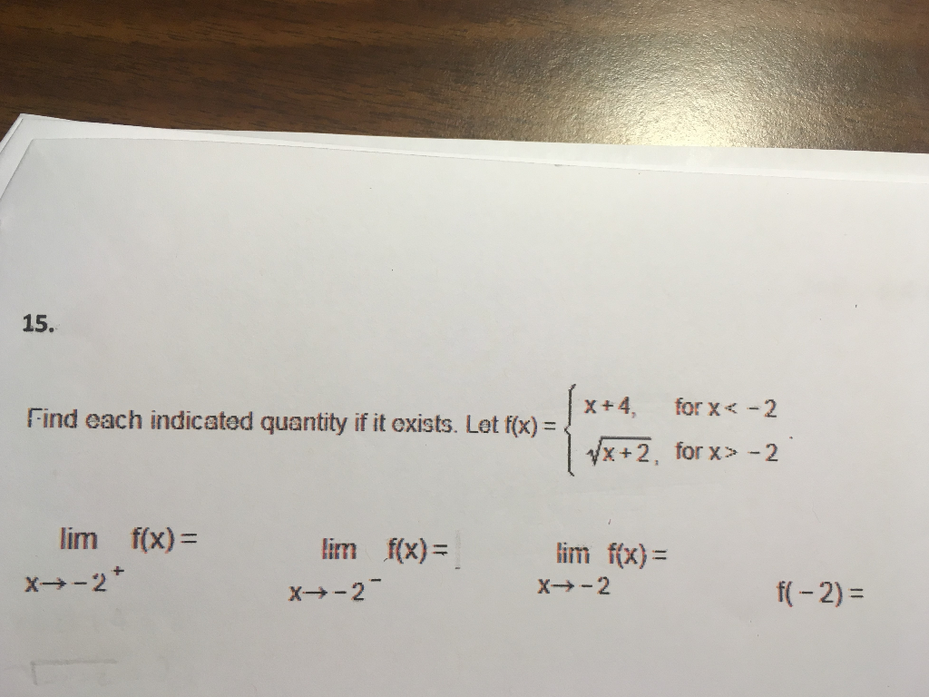 Solved 15. Find each indicated quantity if it exists. Let | Chegg.com