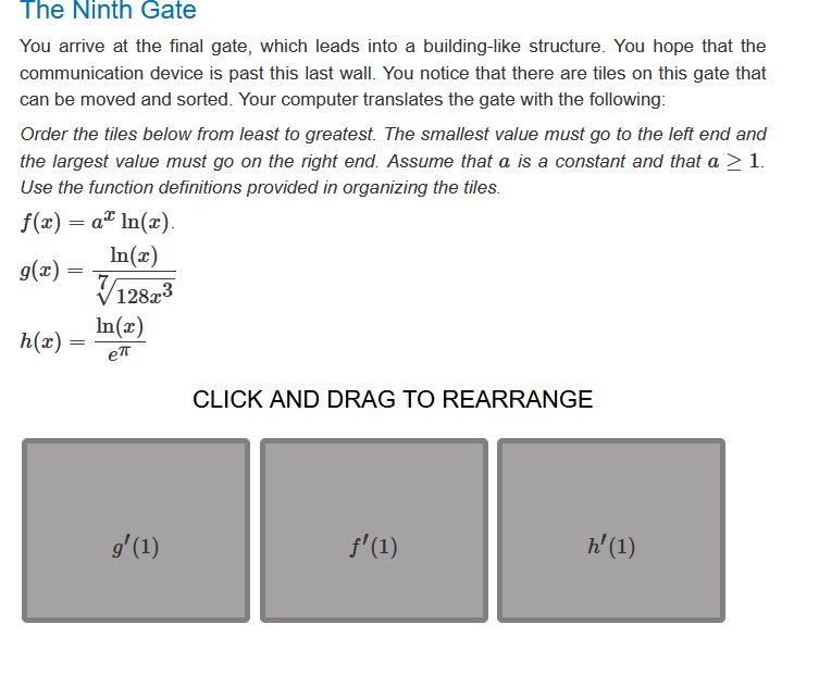 Solved The Ninth GateYou arrive at the final gate, which | Chegg.com