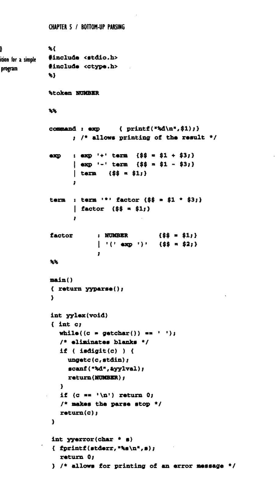 Solved B Add the following to the Yacc integer calculator | Chegg.com