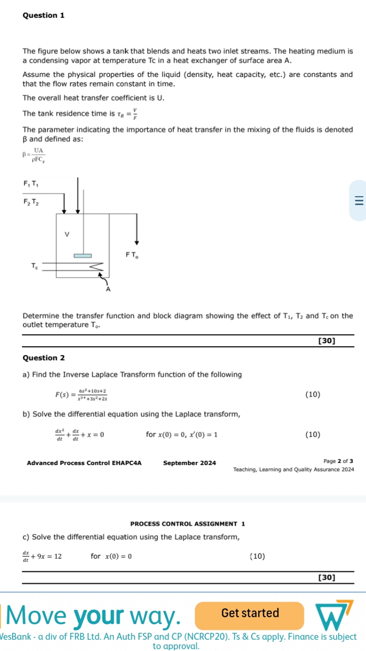 Solved Question 1The figure below shows a tank that blends | Chegg.com