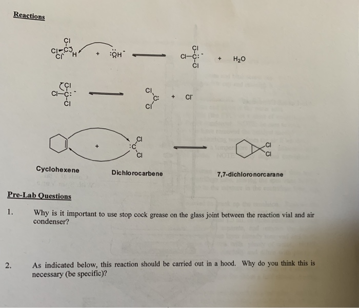 Solved Reactions Cl Çi Cl-C :H20 CI Cl Cl C:+ Cr CI Cl Cl Cl | Chegg.com